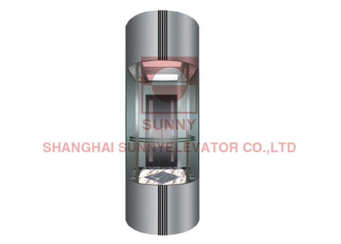Decorated Panel Panoramic Elevator With Spot Lights Flanks Car Roof ...