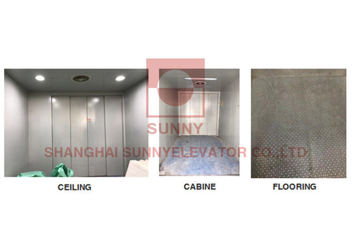 1.0 M/S 2 Ton Freight Elevator Lift With Steel Plate Two Panel Side ...