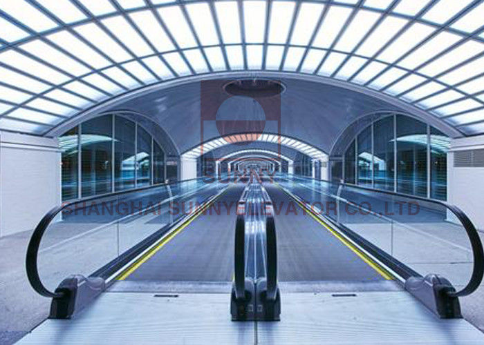 Auto Moving Walkway 0° Shopping Mall Conveyor Belt With VVVF Control Device