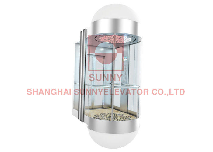 1600kg Panoramic Hydraulic Exterior Glass Elevator With Mirror ...