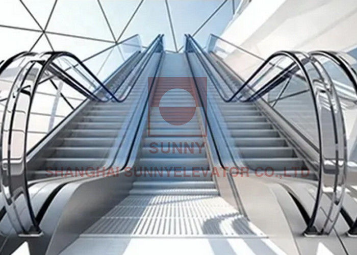 Hairline Stainless Steel Shopping Mall Escalator 0.5m/S