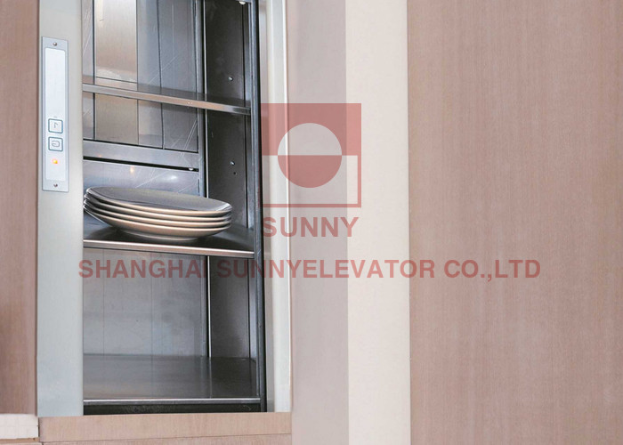 250kg Load 0.4m/S Speed Kitchen Elevator Dumbwaiter Elevator With Sider ...