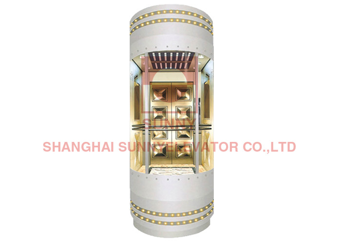 1250kg Gearless Machine Room Observation Elevator High Performance