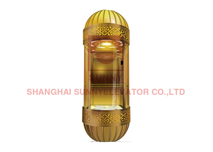 PVC Floor Semicircle 1000kg VVVF Panoramic Glass Lifts With Center ...
