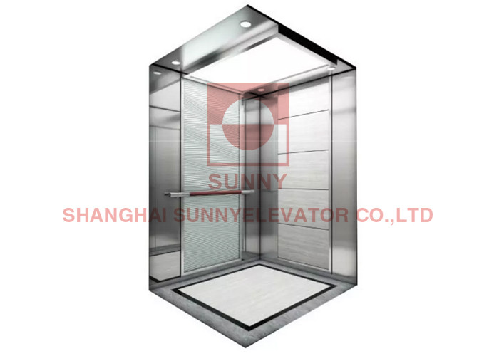 PVC Floor Hairline Stainless Steel Office Building Elevator 630KG Capacity