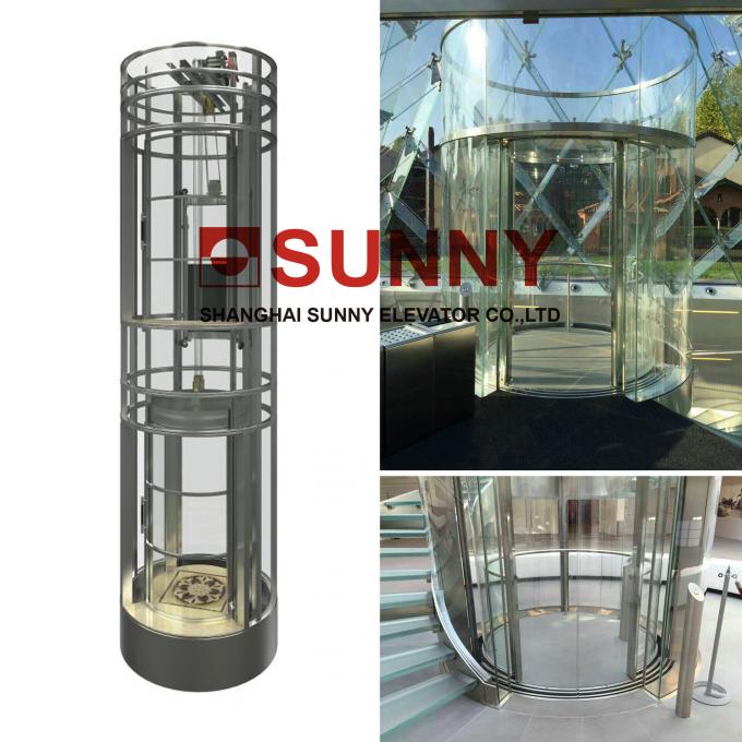 1350kg Glass Panoramic Lift Circular Elevators With CE ISO Approved