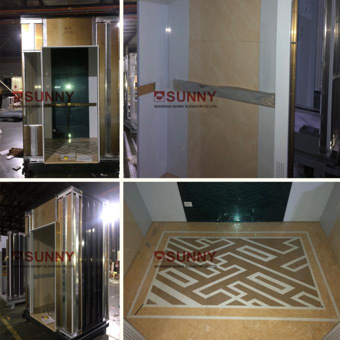 1000kg Hairline Steel Semicircular Three Sides Glass Panoramic Elevator