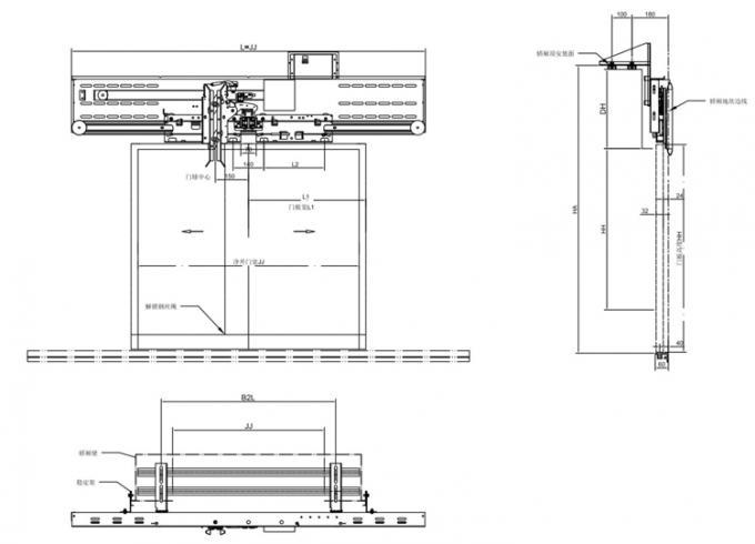 Premium Two Panels Center Opening Elevator Cabin Door Smooth Automatic ...