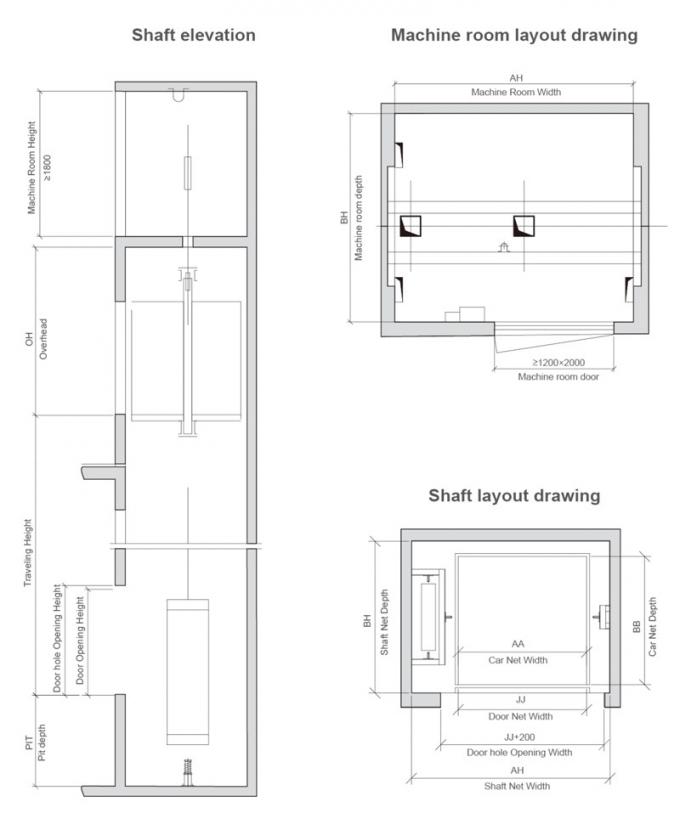 Mirror Etching 750lbs VVVF Elegant Portable Dumbwaiter Lift Elevator