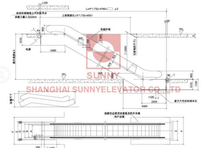 35 Degree Handrail Escalator For Shopping Mall Commercial Center